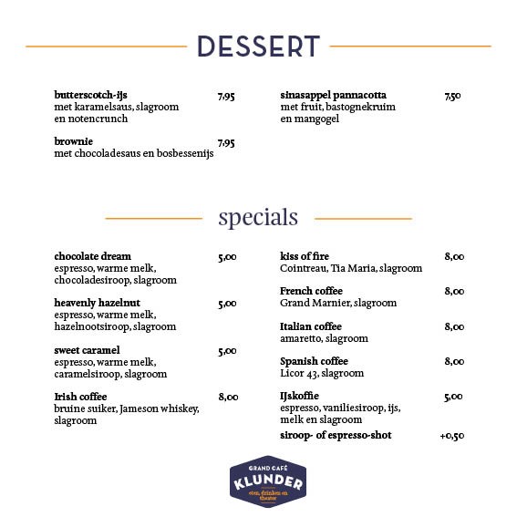 Diner - Grand Café Klunder